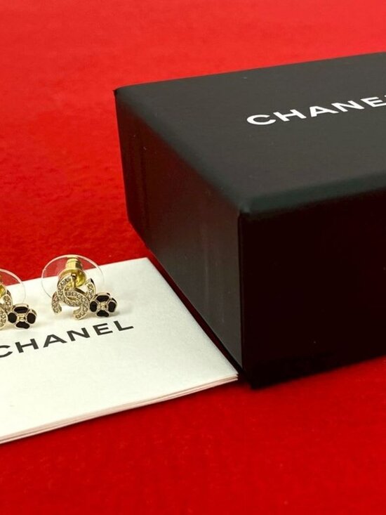 CHANEL | Jewelry | Chanel Coco Mark Motif Gp Rhinestone Earrings ...